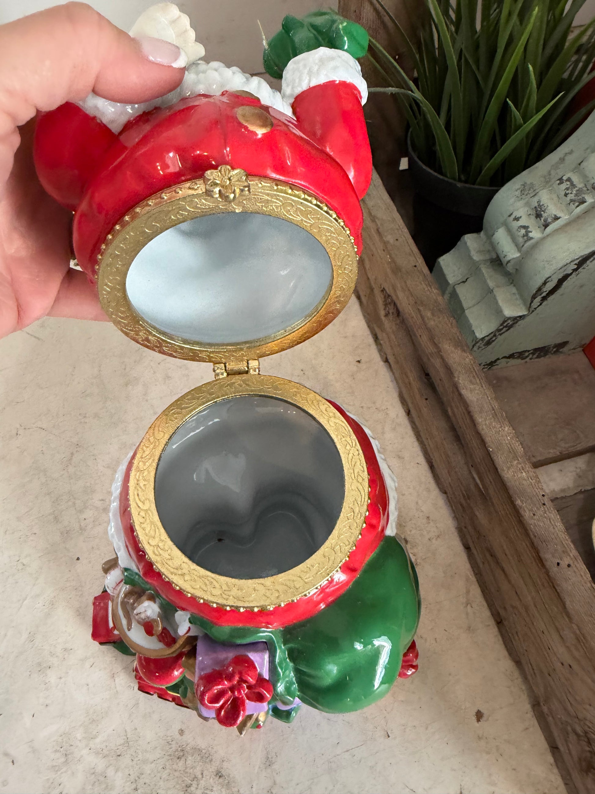 SANTA CLAUS Galerie Porcelain Ceramic Milk Chocolate Candy Cookie Jar ...