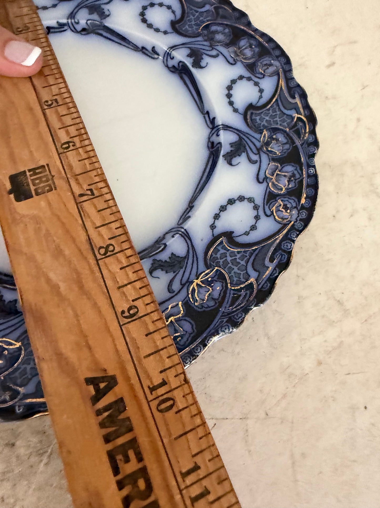 Antique Henry Alcock Delamere Flow Blue Ironstone Dinner Plate With Go ...