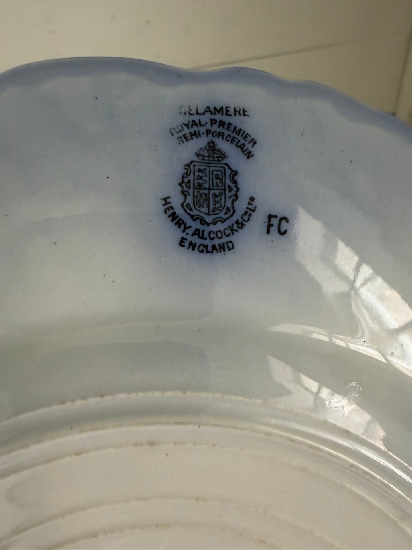 Antique Henry Alcock Delamere Flow Blue Ironstone Dinner Plate With Go ...