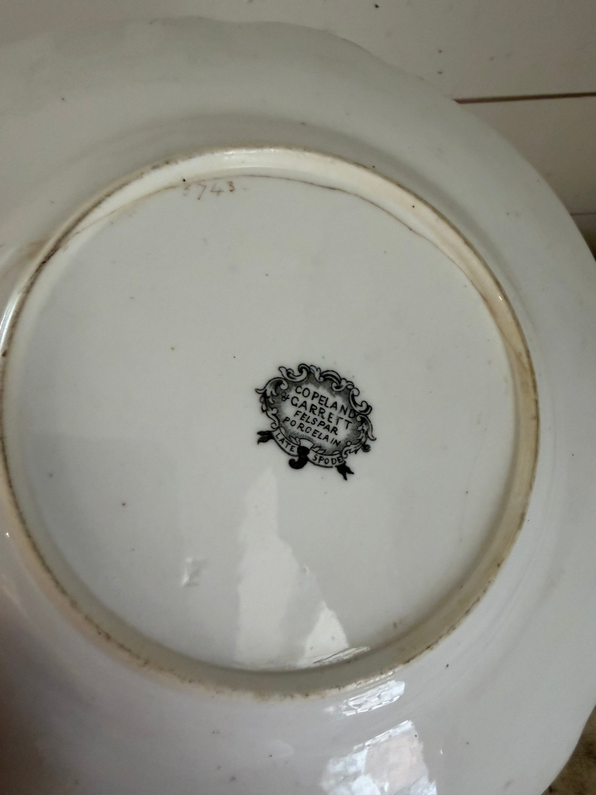 1833-1847 COPELAND GARRETT LATE SPODE # 5743 PLATE - has been repaired ...