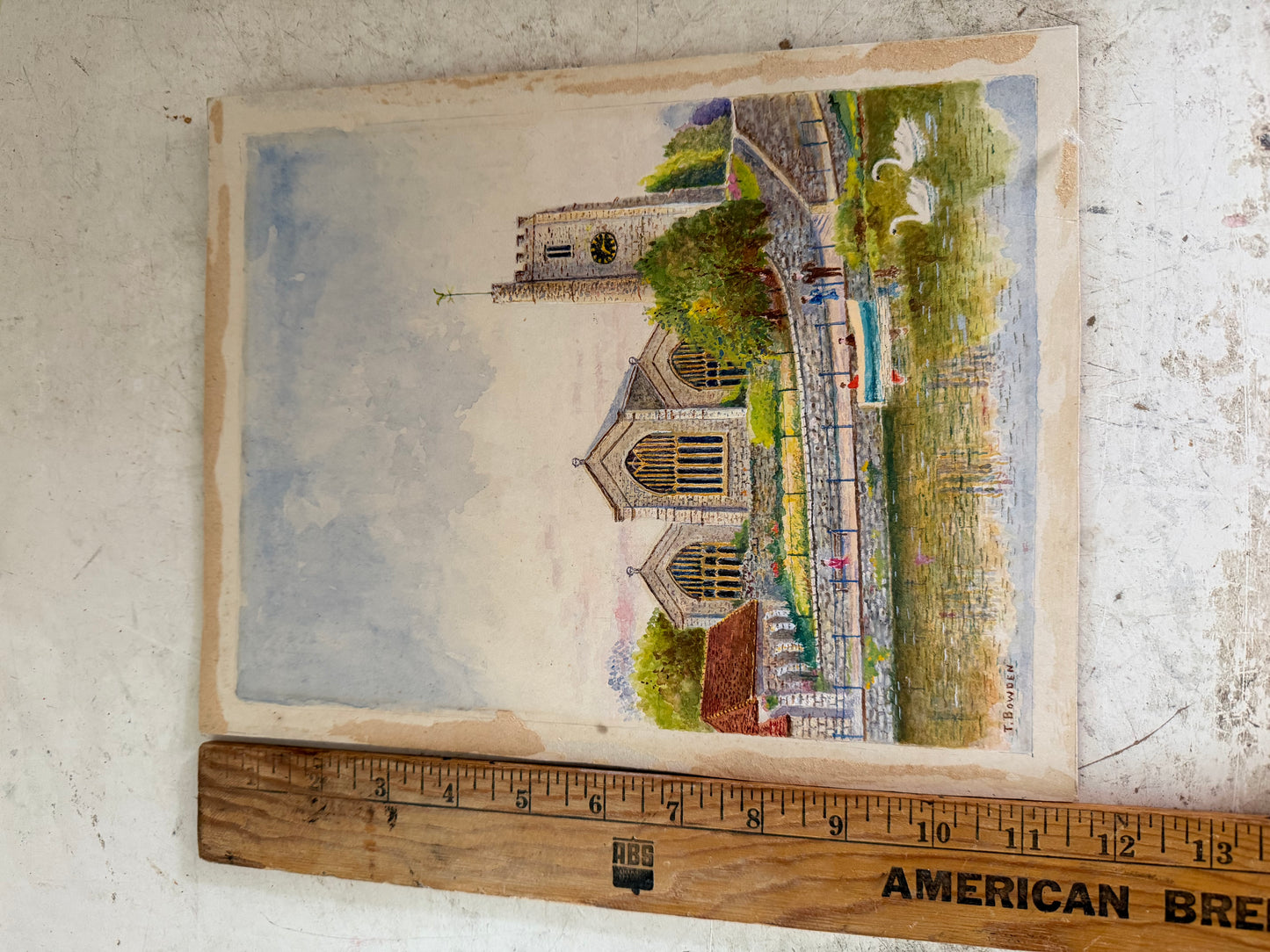 Original watercolor All Saints Church in Maidstone, Kent, England. The ...