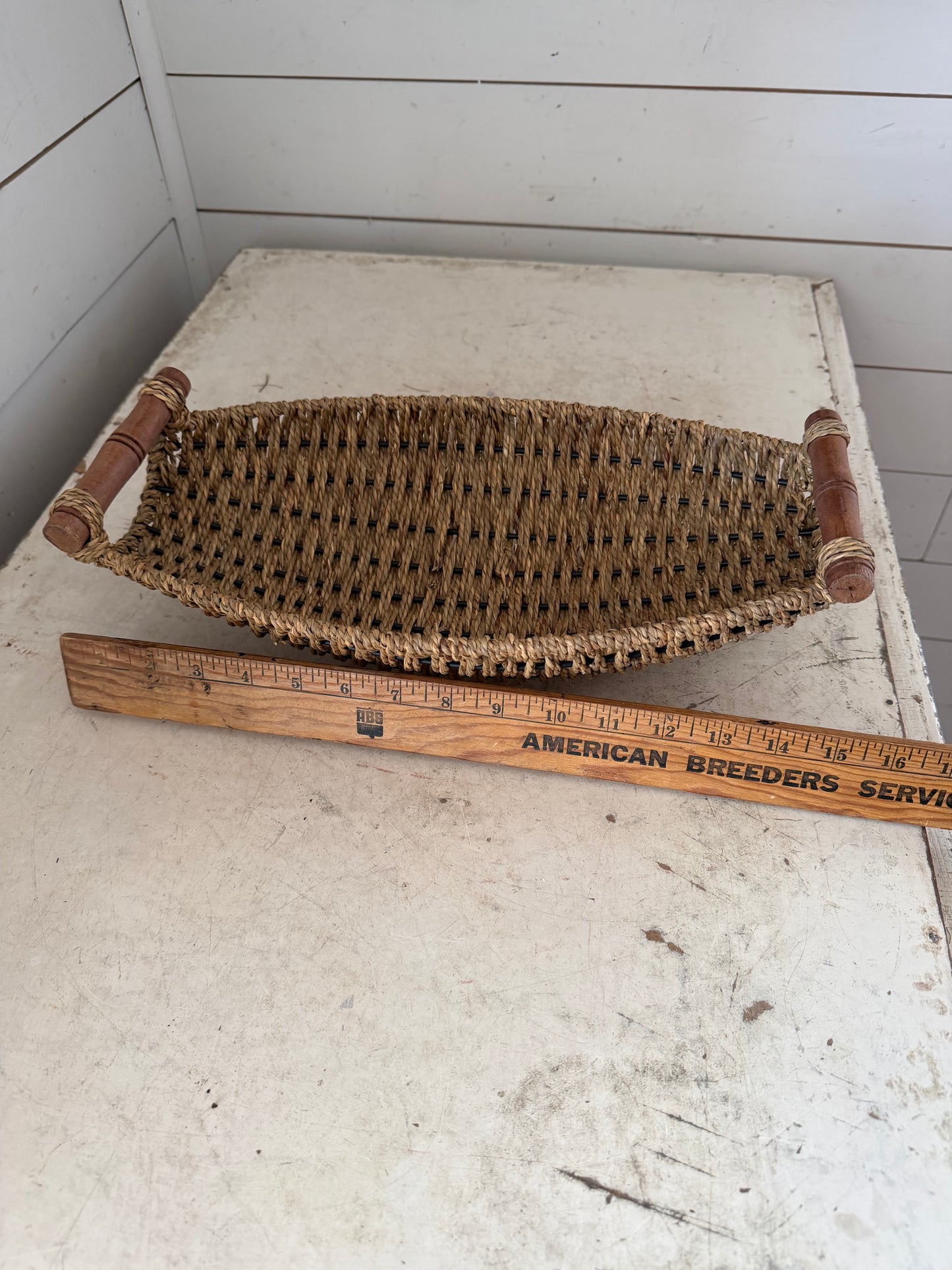 Woven Bread and Fruit Basket with Wood Handles - jacks pick – Jami Ray ...