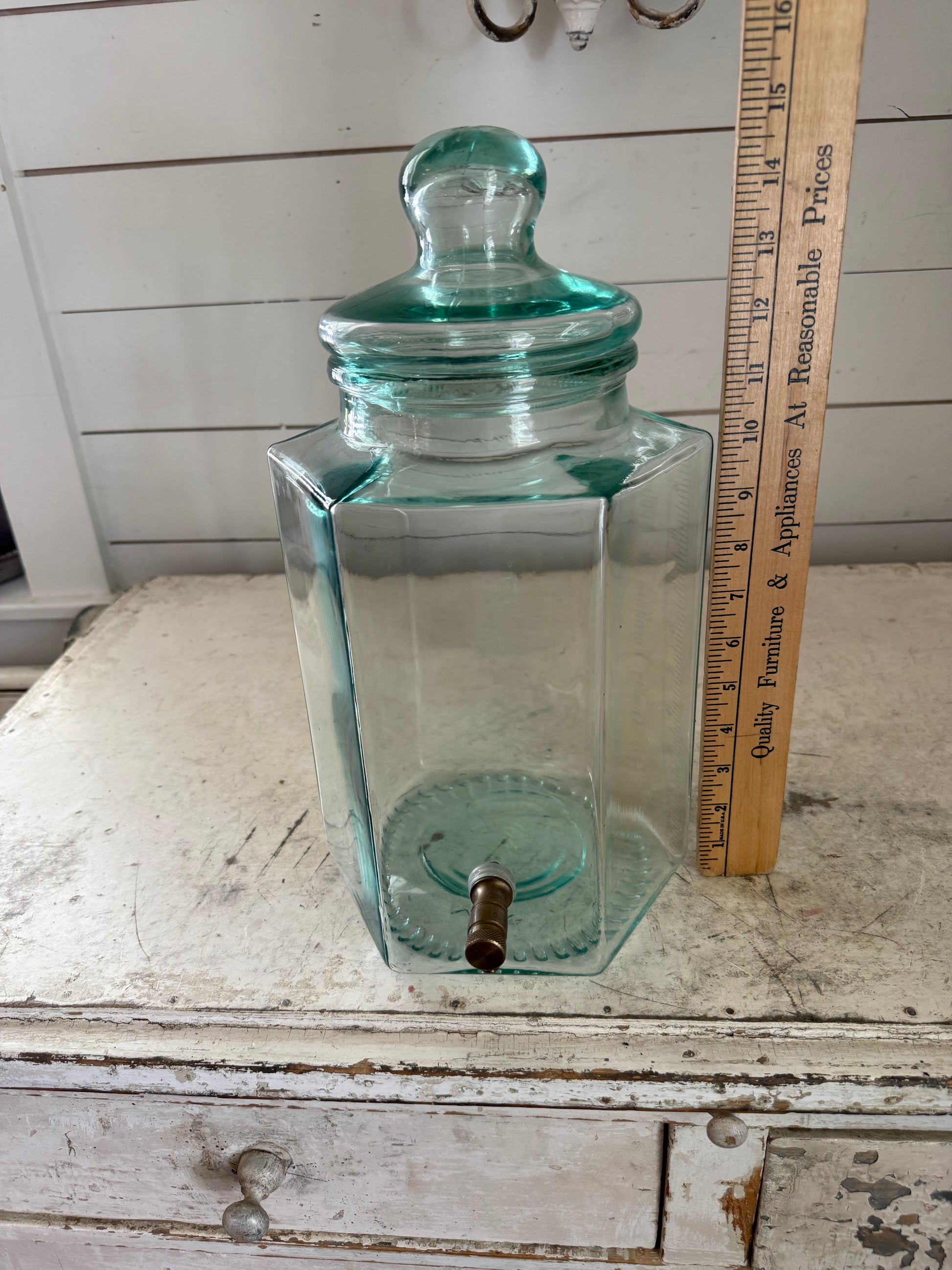 Italian Green Glass Beverage Dispenser with Brass Spigot – Jami Ray Vintage