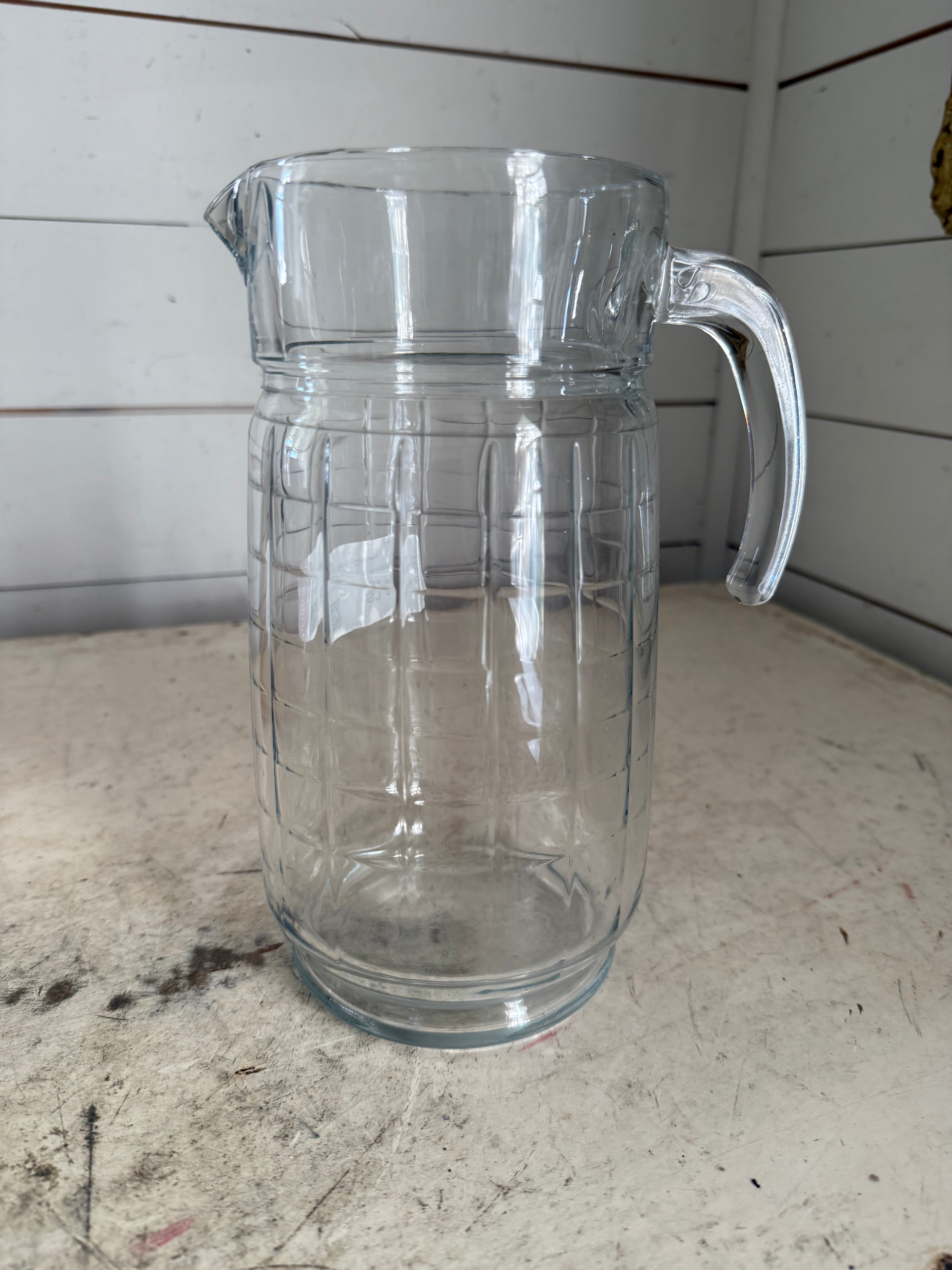 Vintage Clear Glass Pitcher Beveled Blocks – Jami Ray Vintage