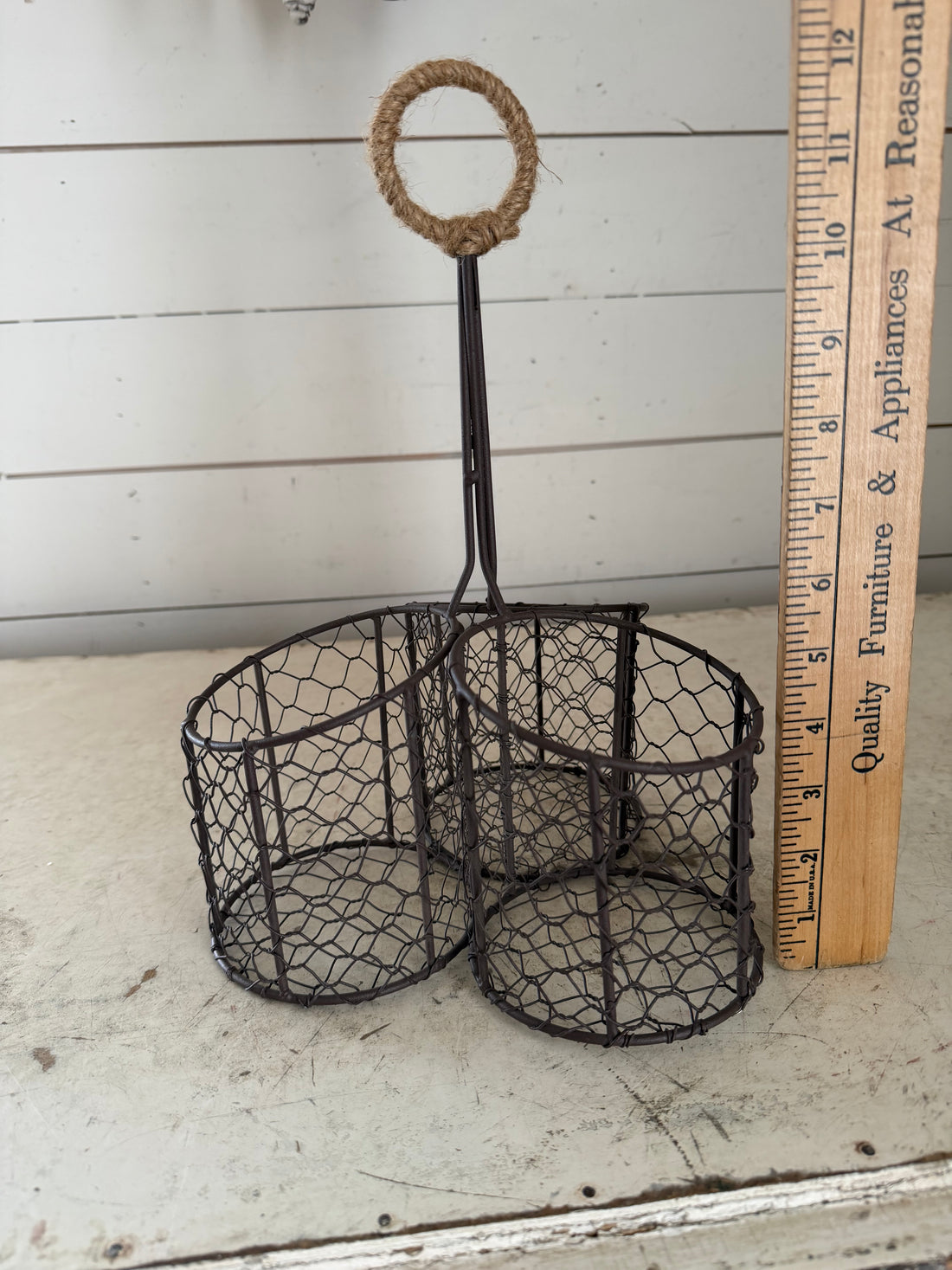 Wire Utensil Caddy 3 Chicken Wire Holders Farmhouse Rustic Kitchen ...