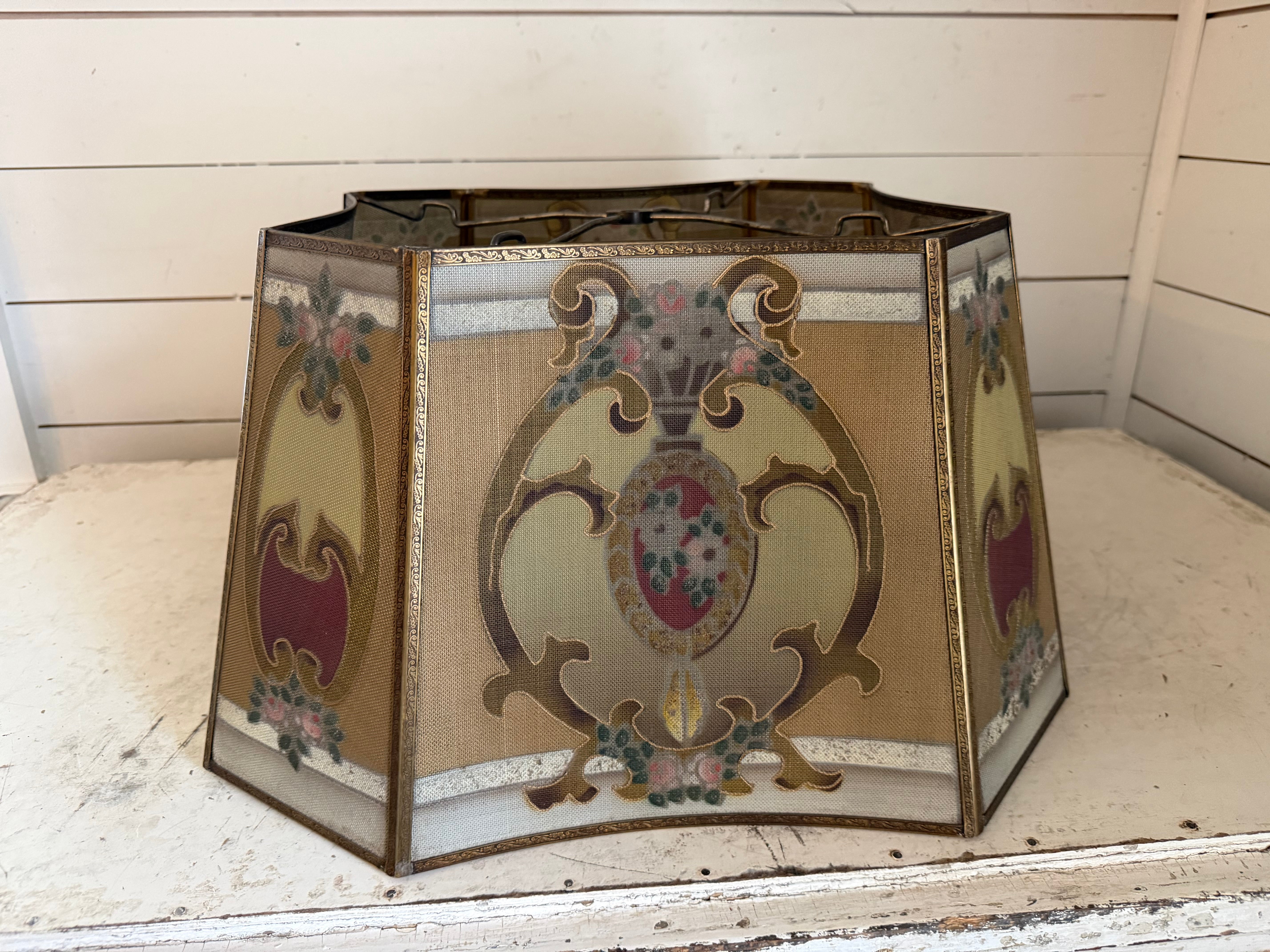 Antique Art Nouveau Rembrandt Mesh Lamp Shade as found see photos ...