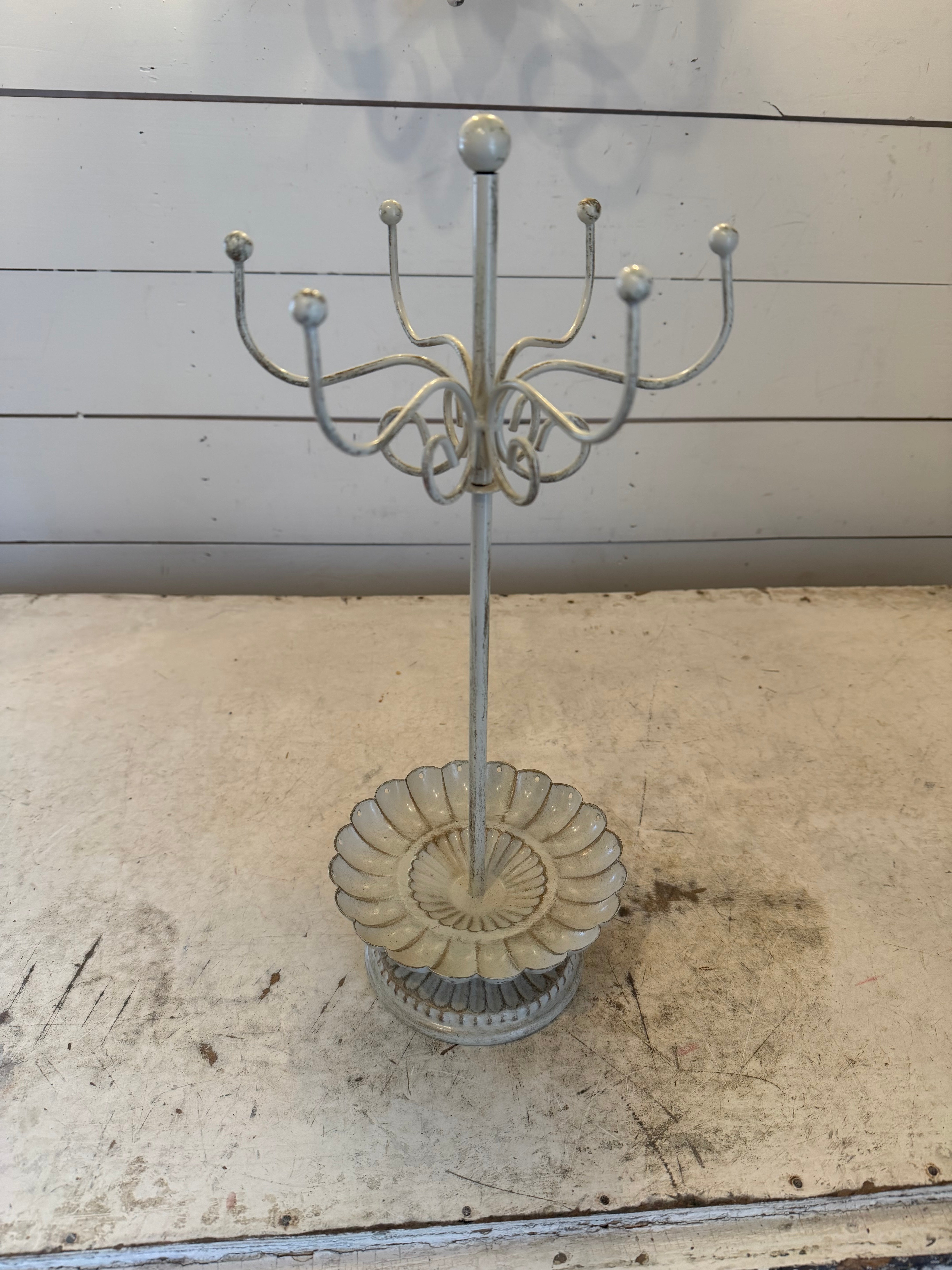 Shabby chic white metal jewelry holder – Jami Ray Vintage