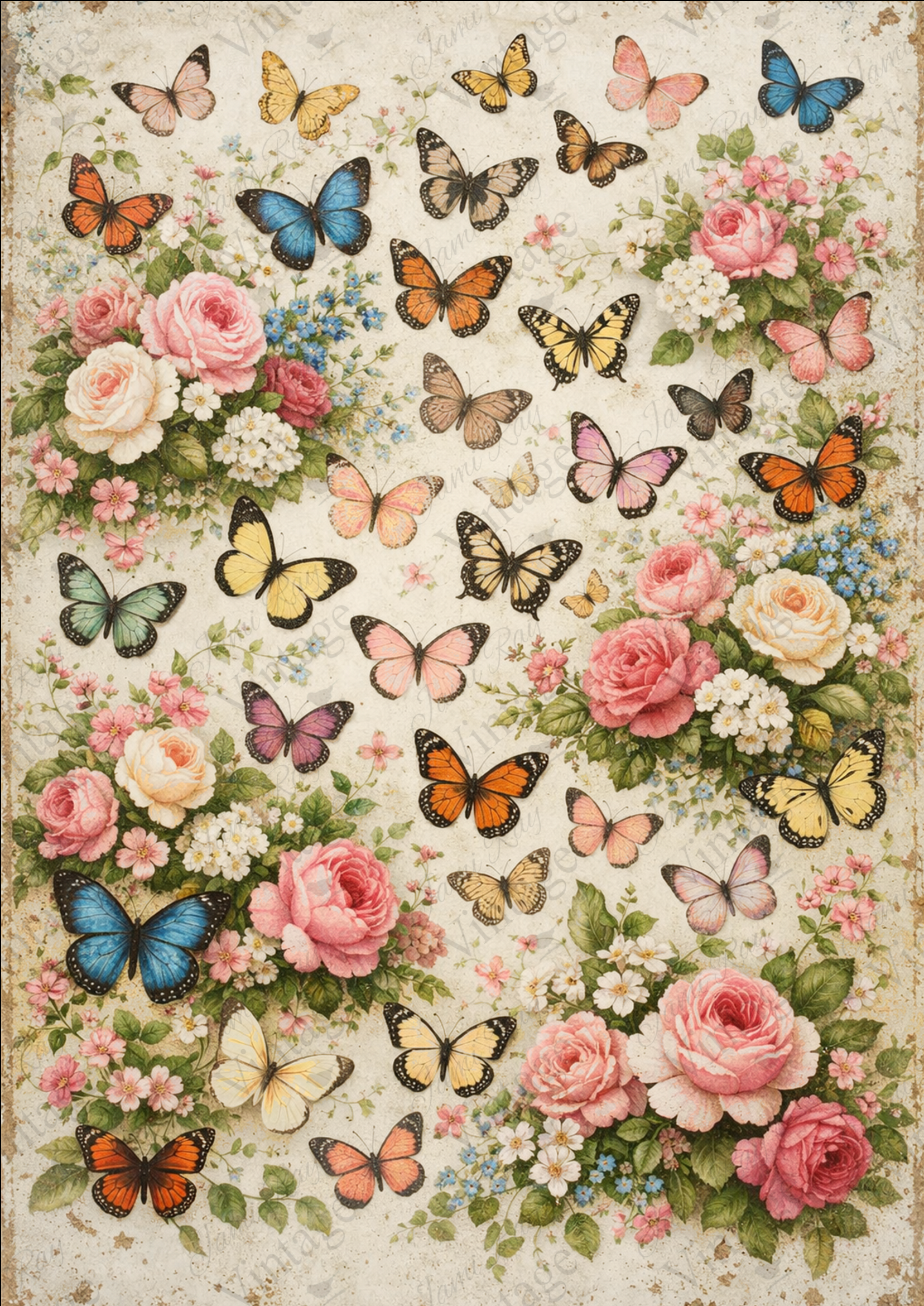 Papillon Fleur | JRV A4 Rice Paper – Jami Ray Vintage