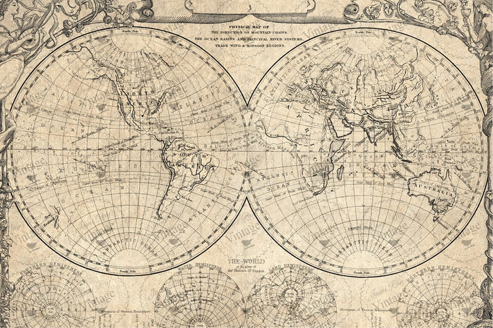 World Map 18 pound paper made for Decoupage, Tissue Paper 18x20" – Jami ...